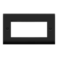 Deco Matt Black 2G Data Module Plate 4 Apertures | VPMB312 - Wesco