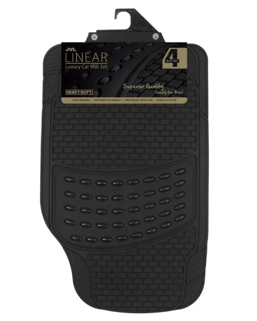 JVL Luxury Linear Rubber Car Mat 4PCS - toplineconnolly