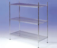 Racking Chrome 3 Tier 600mm x 400mm x 1650mm - Kitchequip