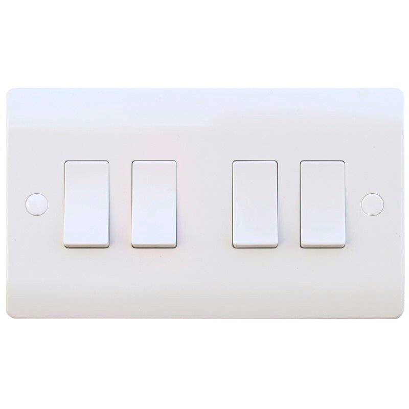 Slimline Switch | 4 Gang 2 Way | Flush | In Stock - CESCO