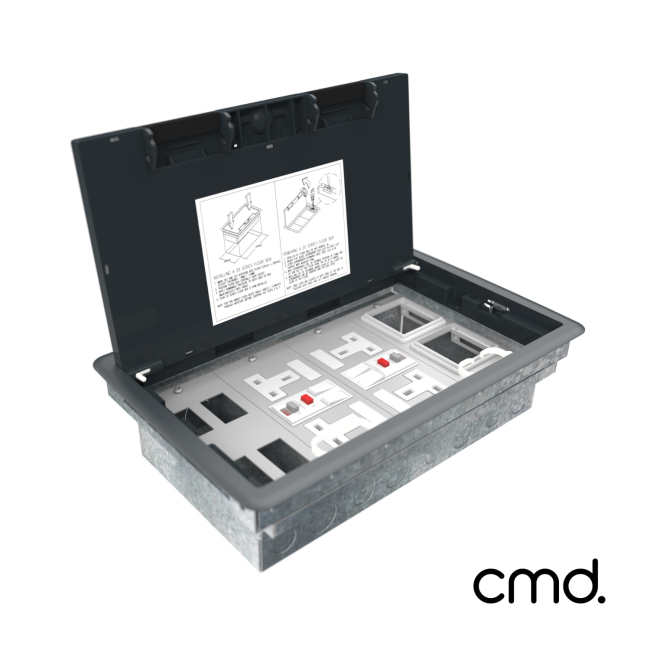 CMD Series 20 'fast fit' 85mm deep floor box - 4 Compartment - Solutions