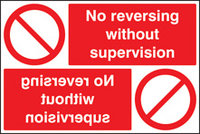 No reversing without supervision reflection sign - Klipspringer
