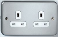 DETA METAL SURFACE SOCKET 13A 2 GANG - Eurosales