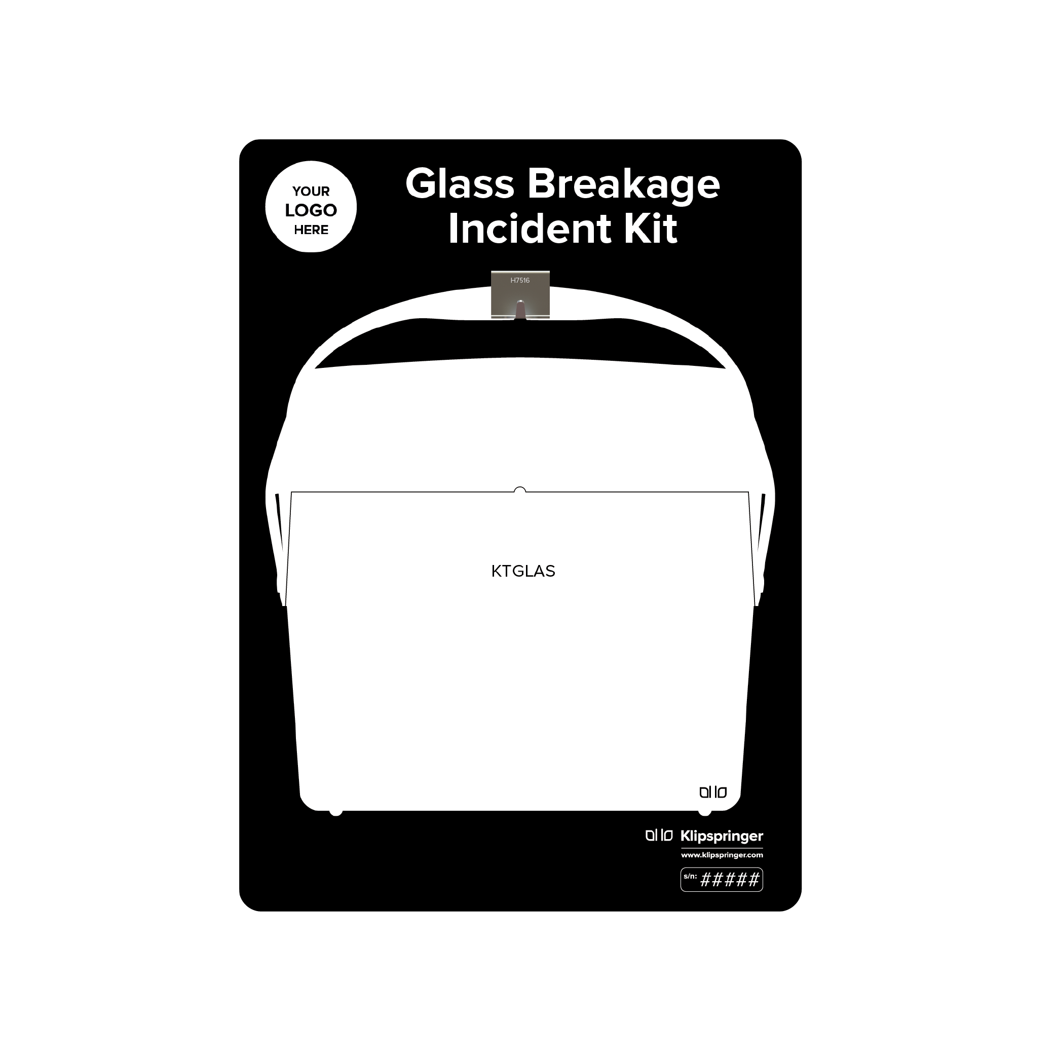 Glass Breakage Spillage Kit Shadow Board, Black - Klipspringer