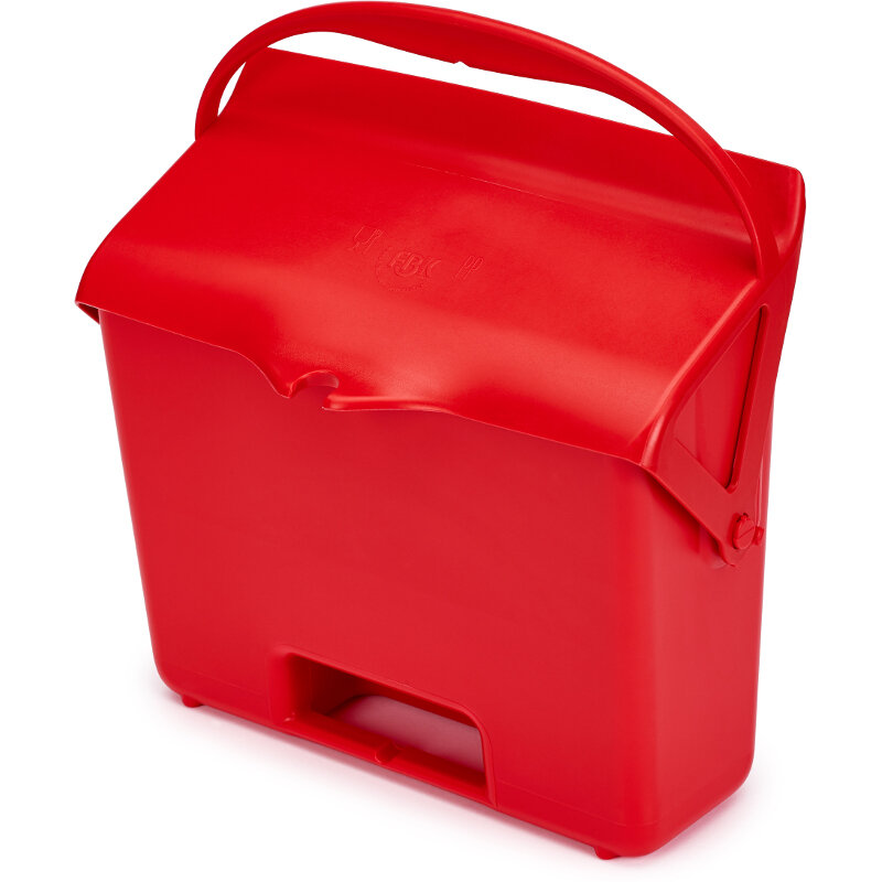 Foodgrade hand dust pan - with hinged lid and clasp, heavy duty, red ...