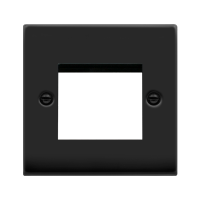 Deco Matt Black 1G Data Module Plate 2 Apertures | VPMB311 - Wesco