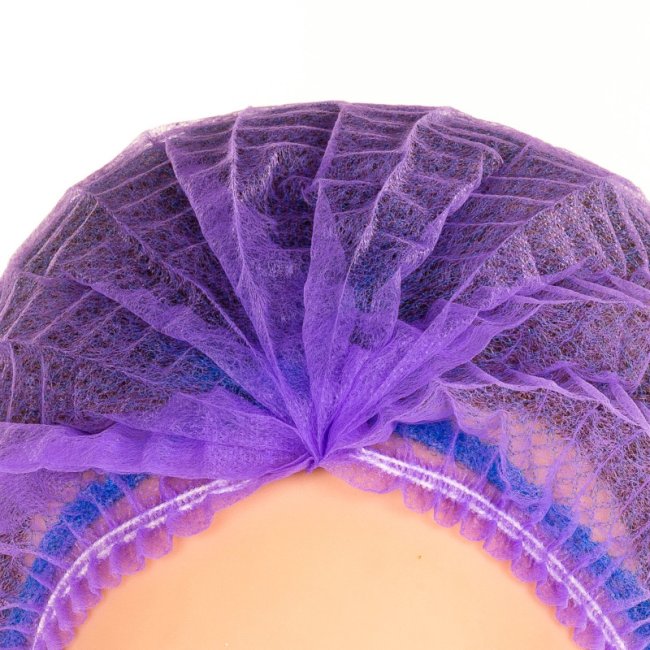Pleated Mob Caps. Metal Free - Purple - Klipspringer
