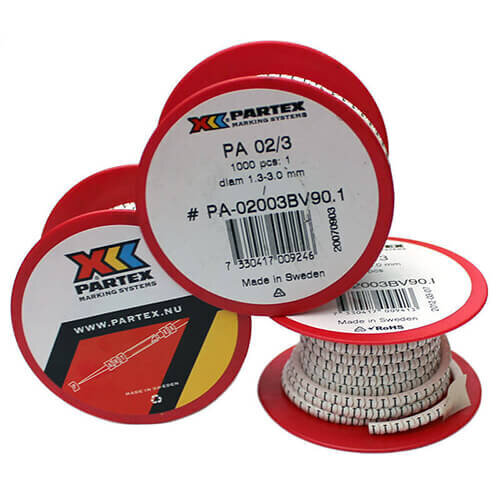 Partex PA 02/3 White 0 on Black Coloured Cable Marker (1000) - CSE ...