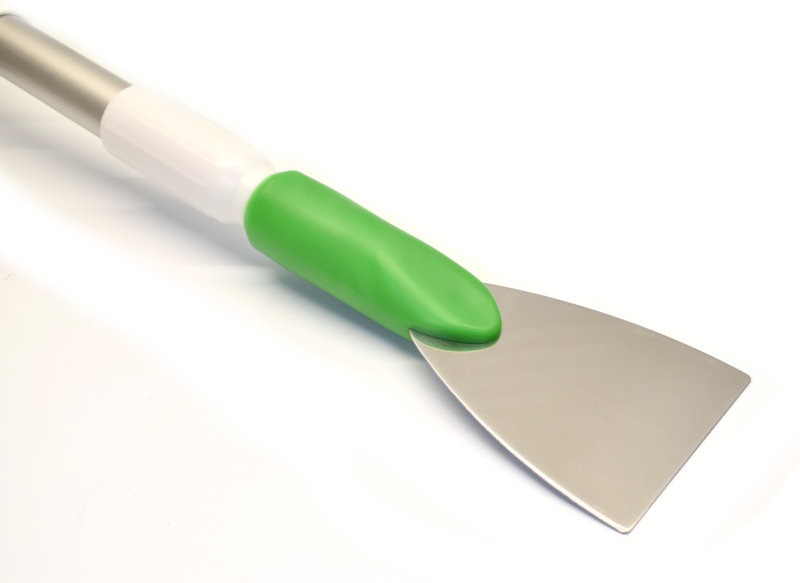 Narrow scraper - threaded - stiff s/s blade, 80 mm, green - Klipspringer
