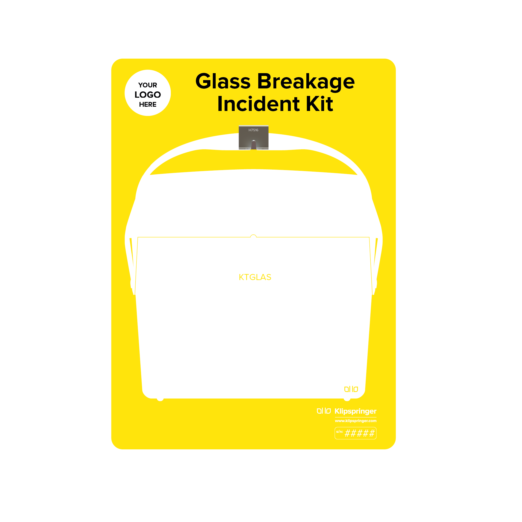 Glass Breakage Spillage Kit Shadow Board, Yellow - Klipspringer