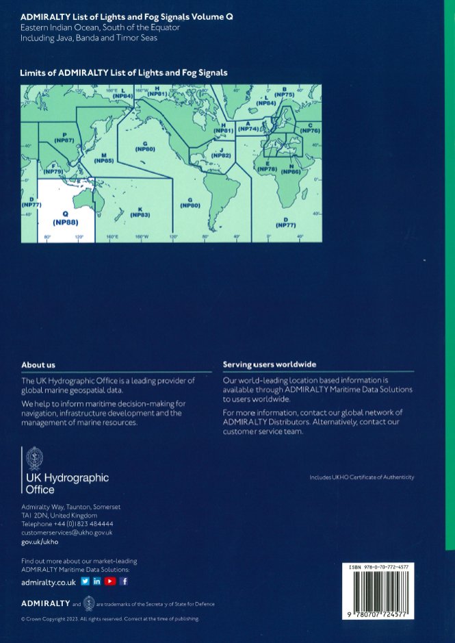 ADMIRALTY List of Lights and Fog Signals - NP88 Eastern Indian Ocean ...