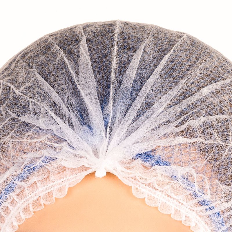 Pleated Mob Caps. Metal Free - White - Klipspringer