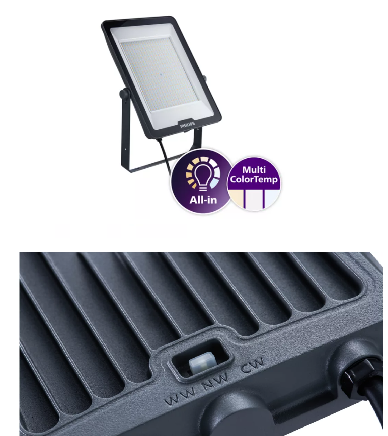 PHILIPS LEDINAIRE LED FLOODLIGHT 200 WATT 22000/24000 LUMEN BVP165 LED240 CCT PSU SWB - Eurosales