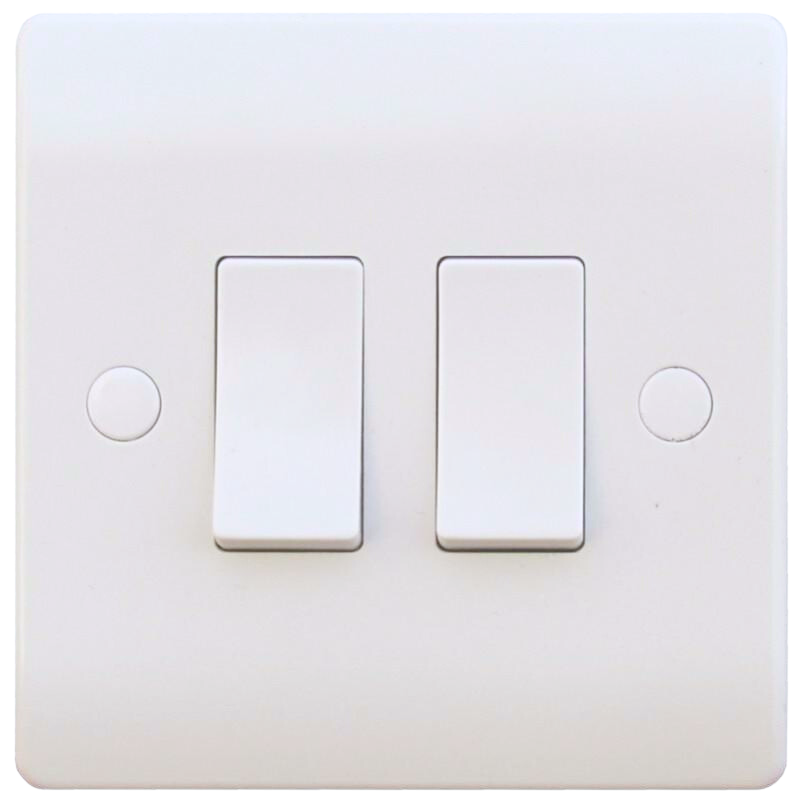 Slimline Switch | 2 Gang 2 Way | Flush | In Stock - CESCO