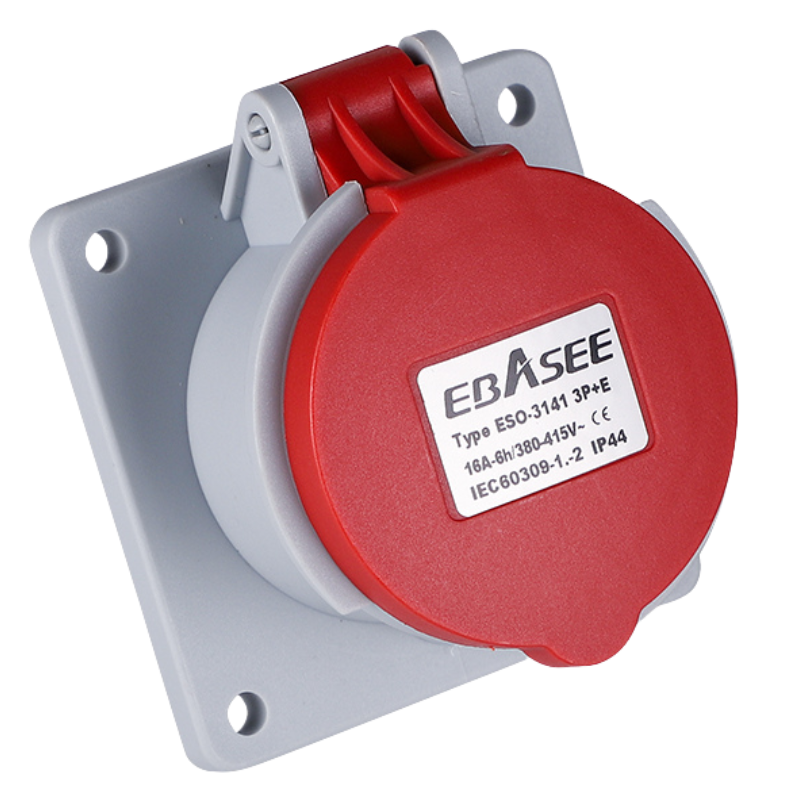 Ebasee CEE IP44 Panel Mounted Socket 5X16A 380V Red - CESCO