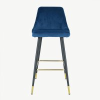 Modern Blue Bar Stool | Ava Bar Stool in Navy Blue with Chrome Base ...