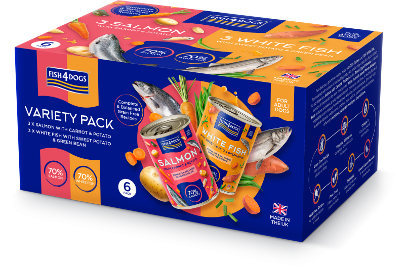Fish4Dogs Cans Fish & Veg Variety Pack 395g x 6 - TrustPet