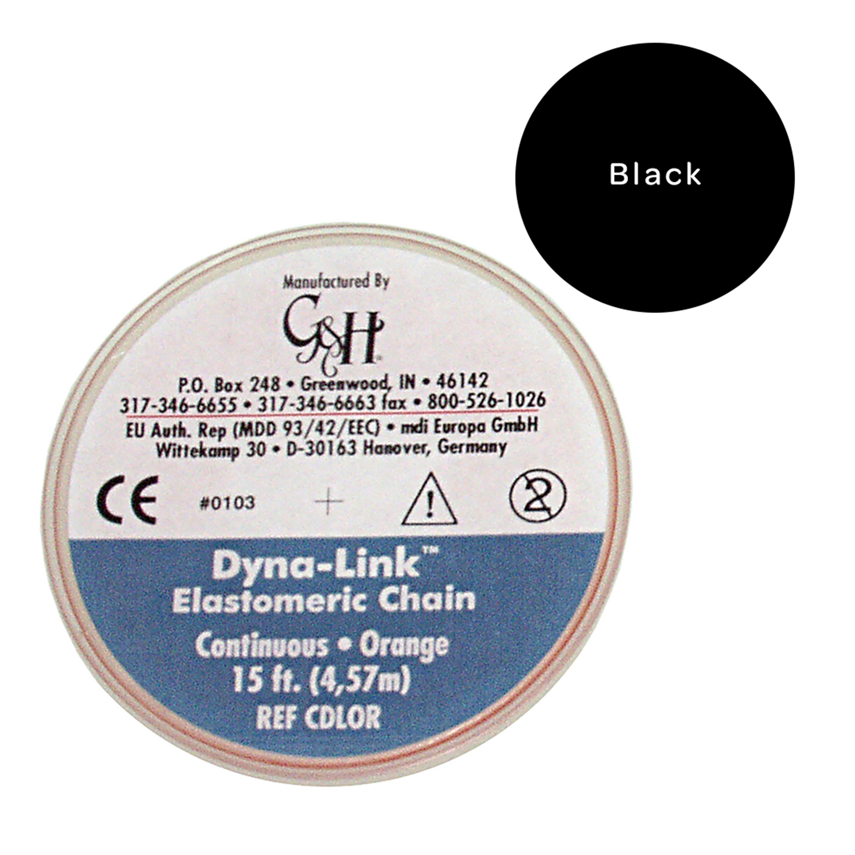 GH Dyna-link chain long spool (15'/4.572m) black - Dental Medical Ireland