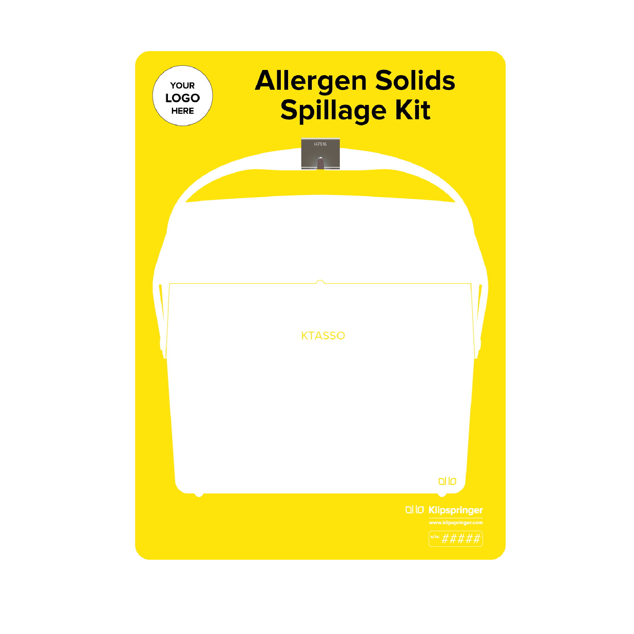 Allergen Spillage Solids Kit Shadow Board, Yellow - Klipspringer