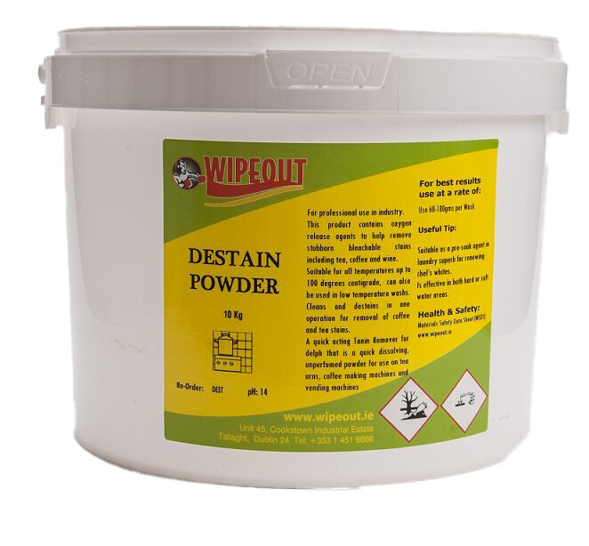 Destain Powder 10kg - Wipeout