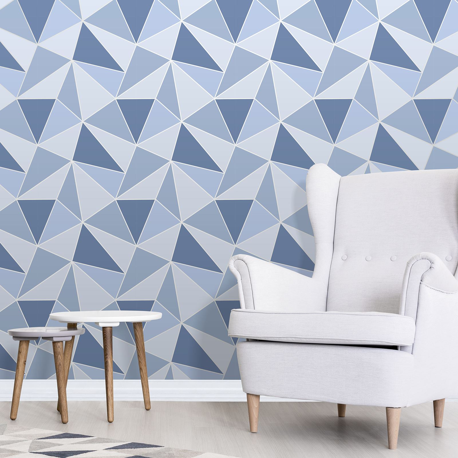 Apex Geometric Wallpaper Blue - Fine Decor FD41992 Triangles for sale ...