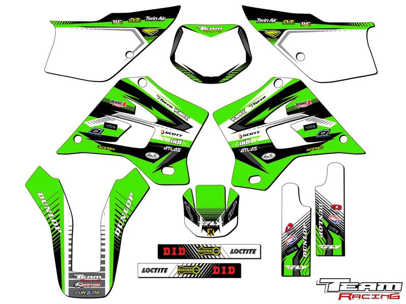 1995-2008 KAWASAKI KDX 200 220 GRAPHICS KIT DECALS 2007 2006 2005 2004 ...