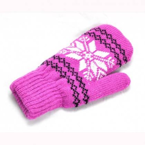 RETRO VTG STYLE Snowflake Mittens Gloves Pink Cream Grey BNWT NEW Xmas ...