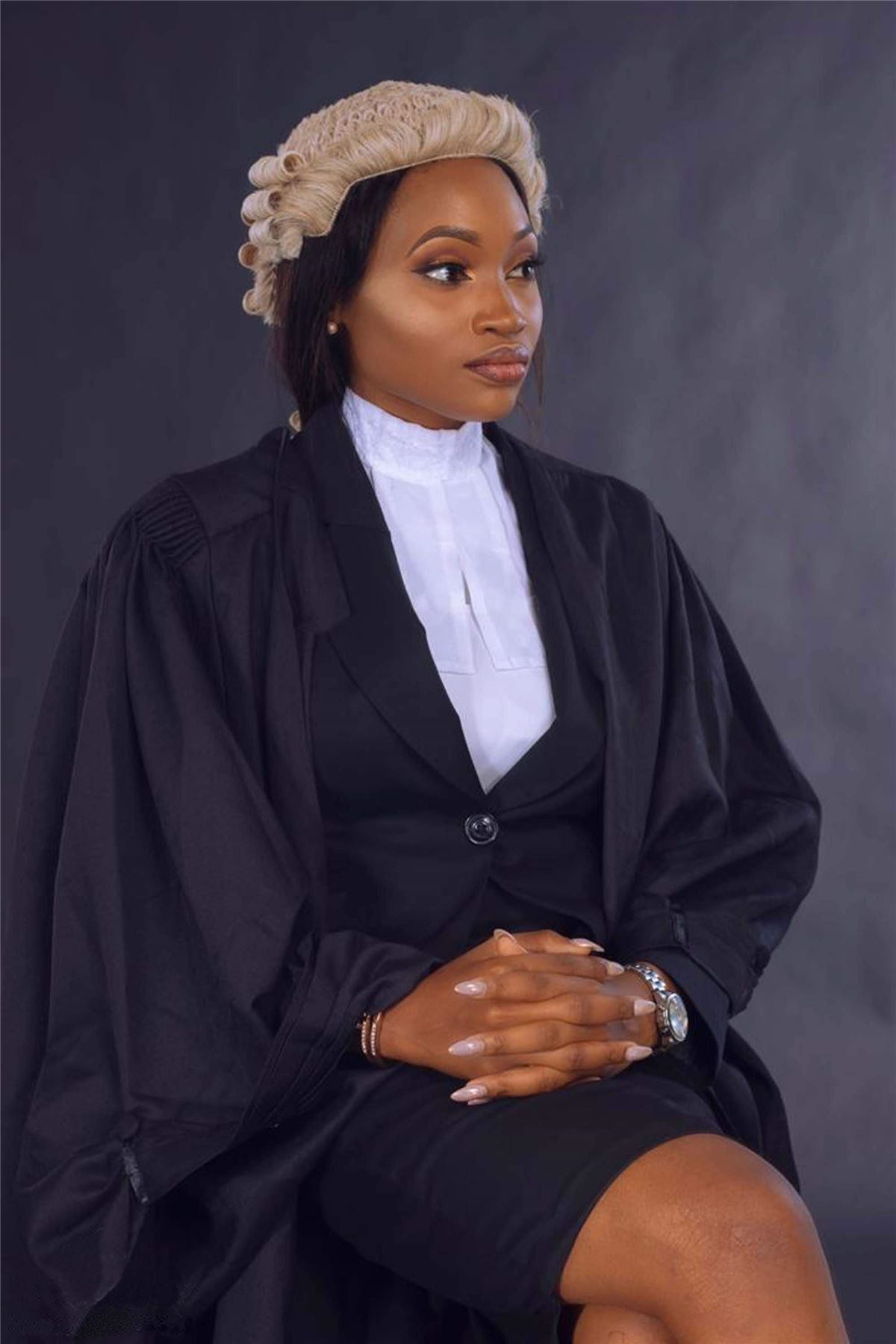 Barrister Gown, Wig and Ribbon/Collarette Set - Legal wear package | eBay