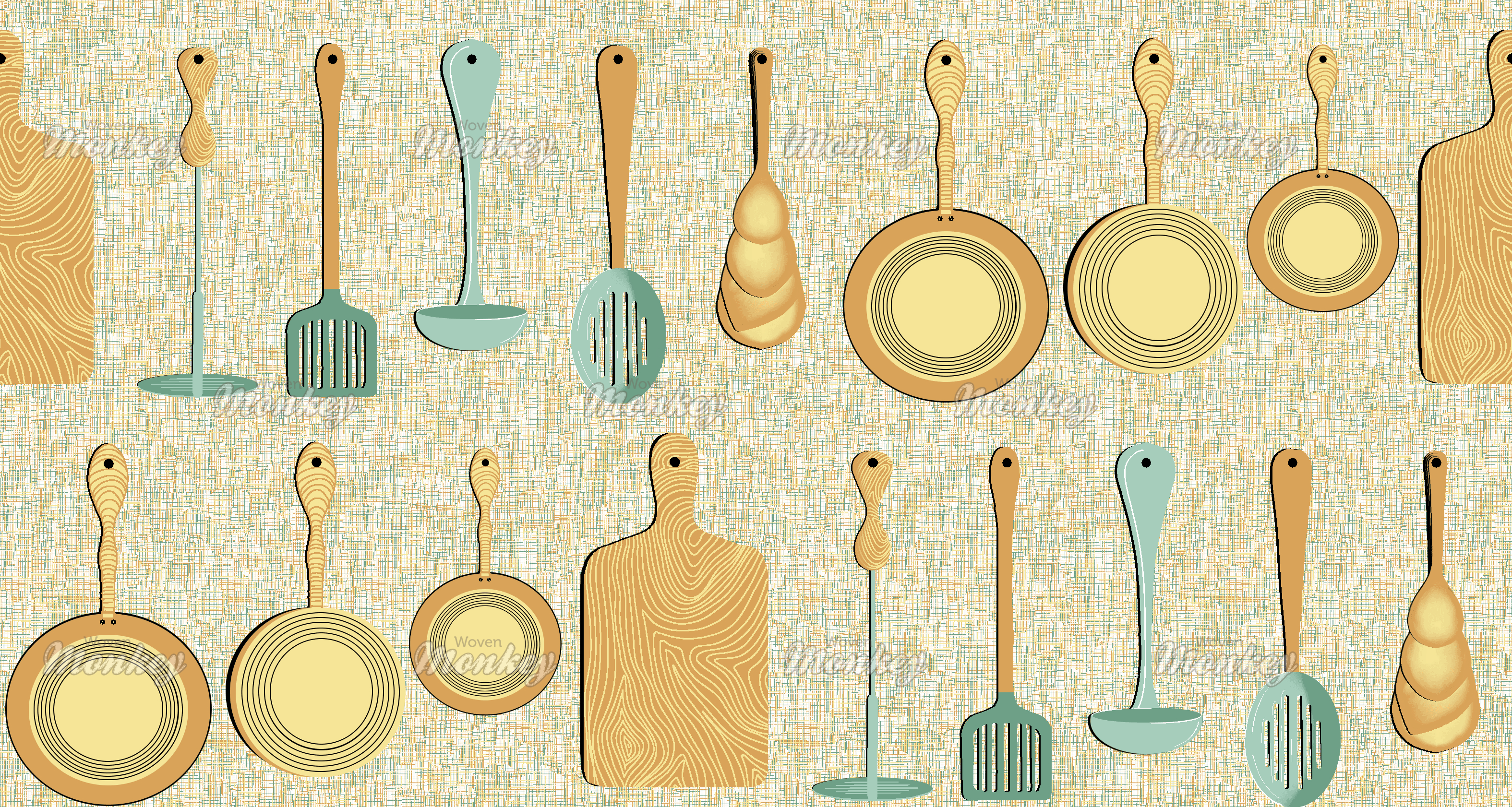 Kitchen Utensils on Texture | Fabric | Woven Monkey