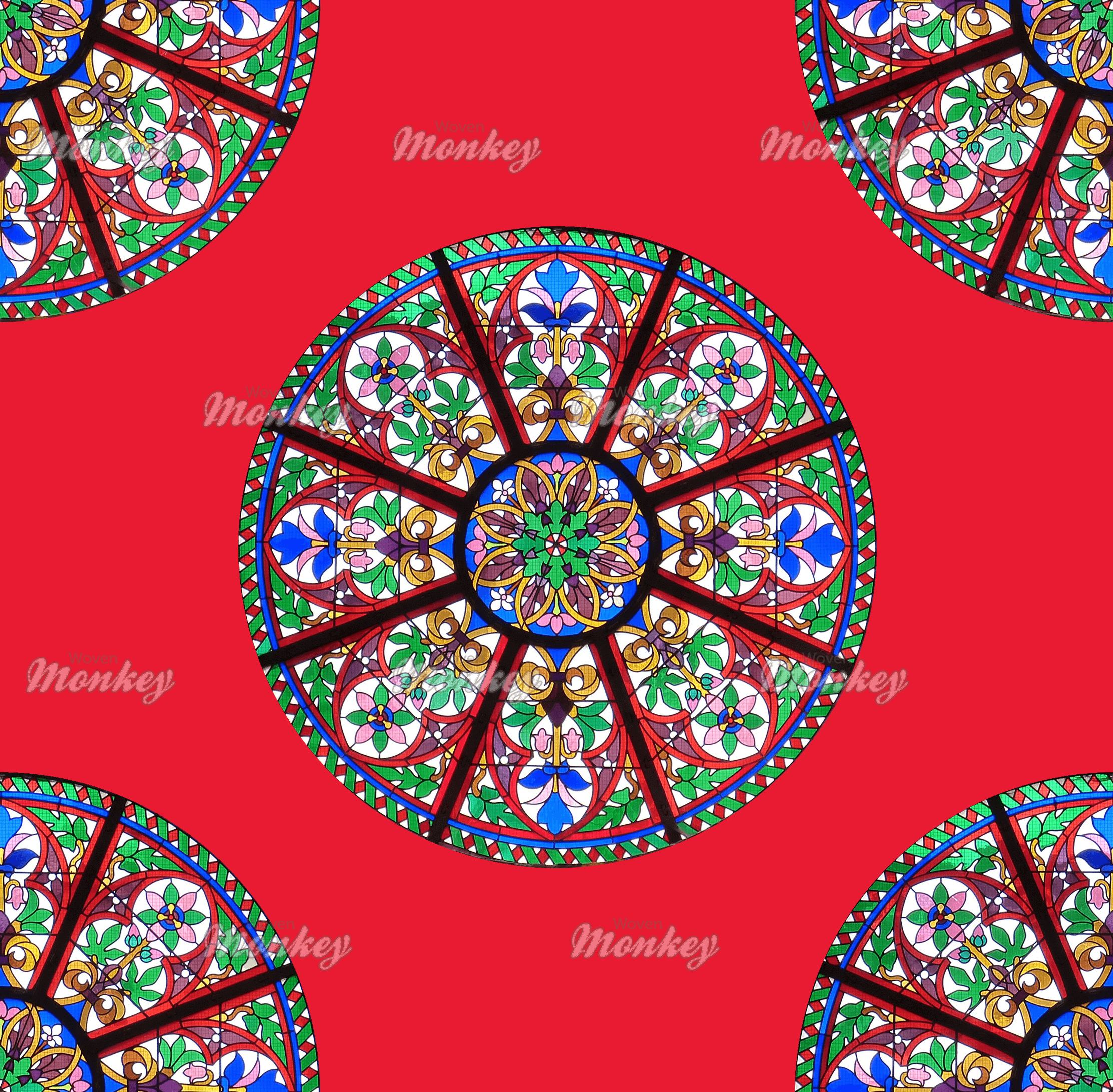 Redfield Flowers Rose Window | Fabric | Woven Monkey