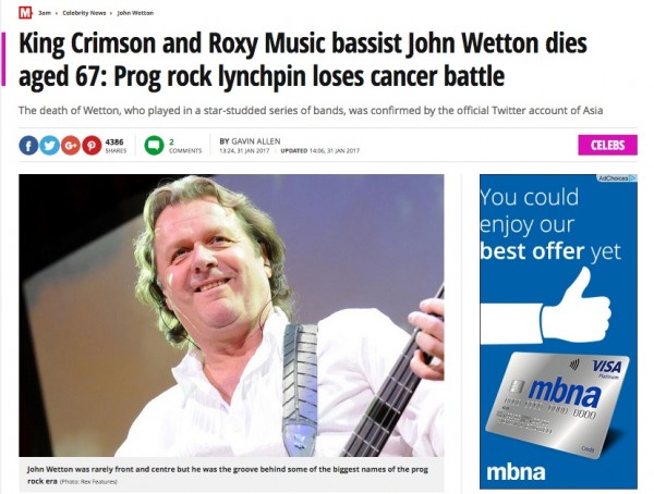 Remembering John Wetton