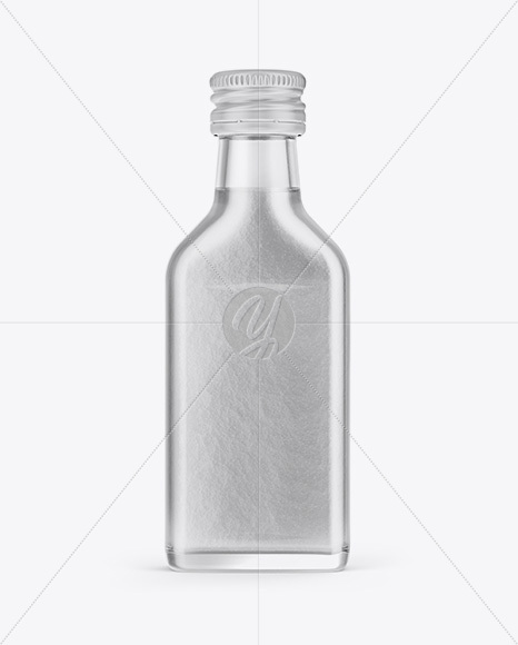 Glass Bottle Mockup - Front View on Yellow Images Object Mockups