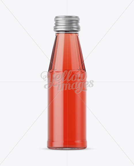 100ml Glass Bottle With Raspberry Drink Mockup on Yellow Images Object ...