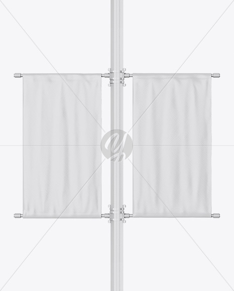 Two Glossy Banners on Pillar Mockup - Front View - Free Download Images ...